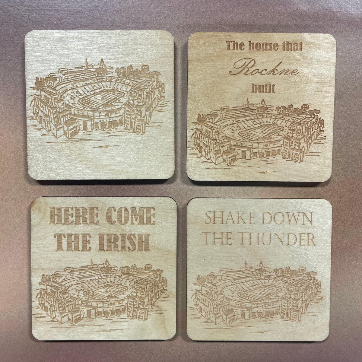 Notre Dame Stadium Coaster Sets – Irish Woodworks